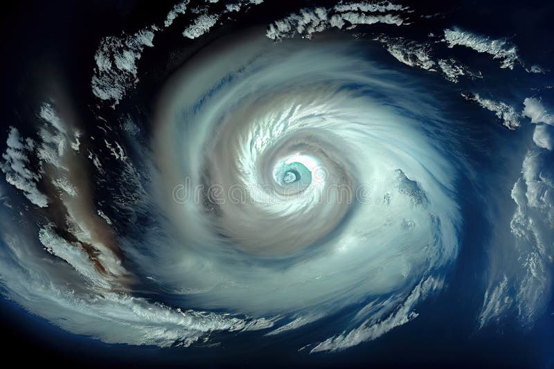 Tropical Cyclone, with Clouds Swirling and Wind Howling, Threatening ...
