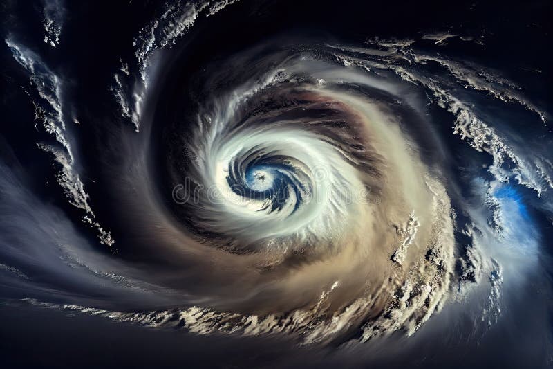 Tropical Cyclone, with Its Intense Eye Surrounded by Powerful Winds and ...