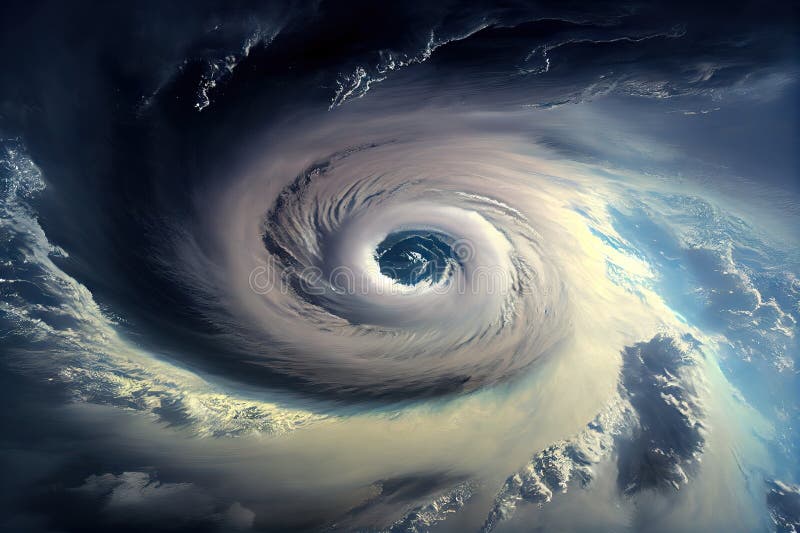 Tropical Cyclone, with Its Powerful Eye and Spiral Bands of Clouds ...