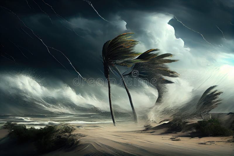 Tropical Cyclone, with Its Powerful Winds and Heavy Rainfall, Moving ...