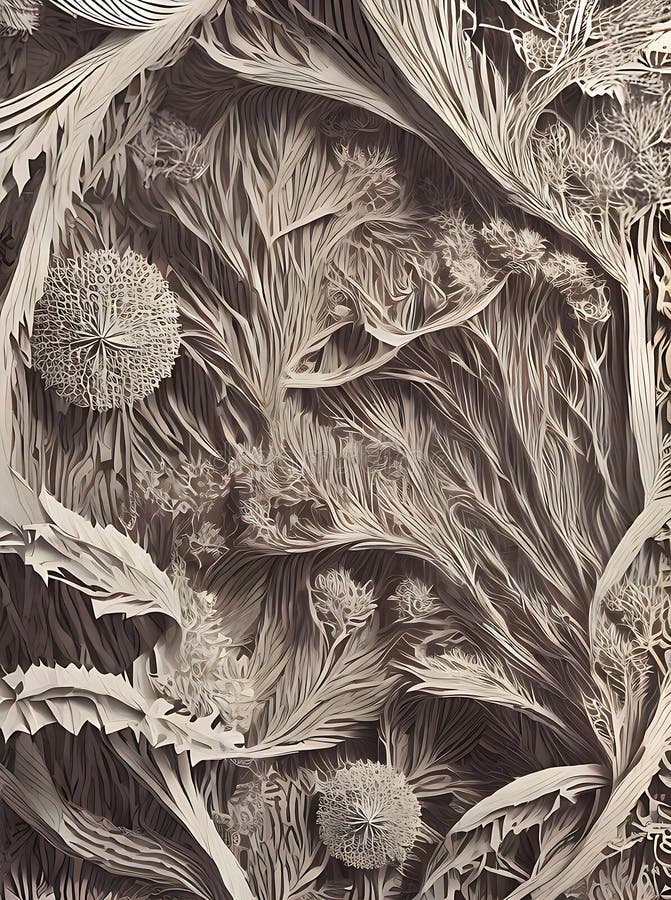 Tropical 3D Botanical Design with Shadows. Stock Illustration ...