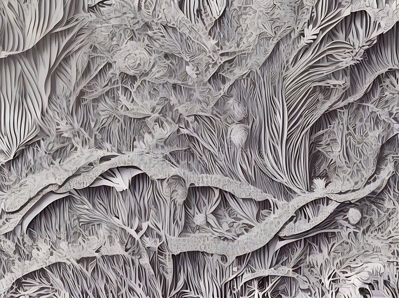 Tropical 3D Botanical Design with Shadows. Stock Illustration ...