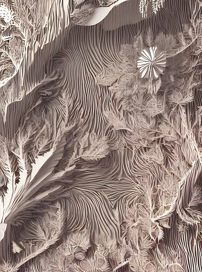 Tropical 3D Botanical Design with Shadows. Stock Illustration ...