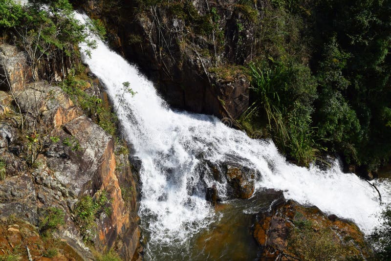 Tropical Datanla Waterfall in the Forest, Dalat, Vietnam Stock Photo ...
