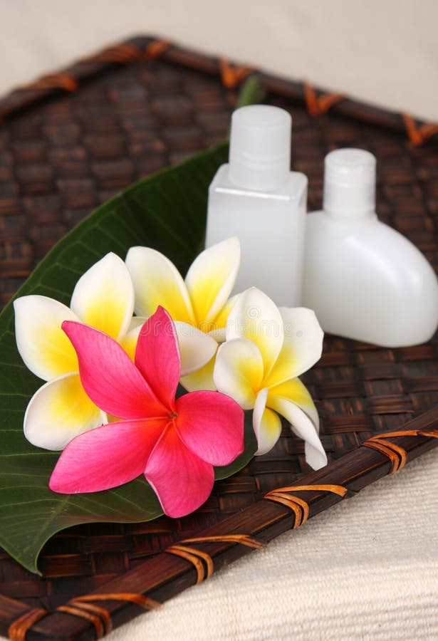 Tropical Day Spa Beauty Products Stock Image - Image of delicate ...