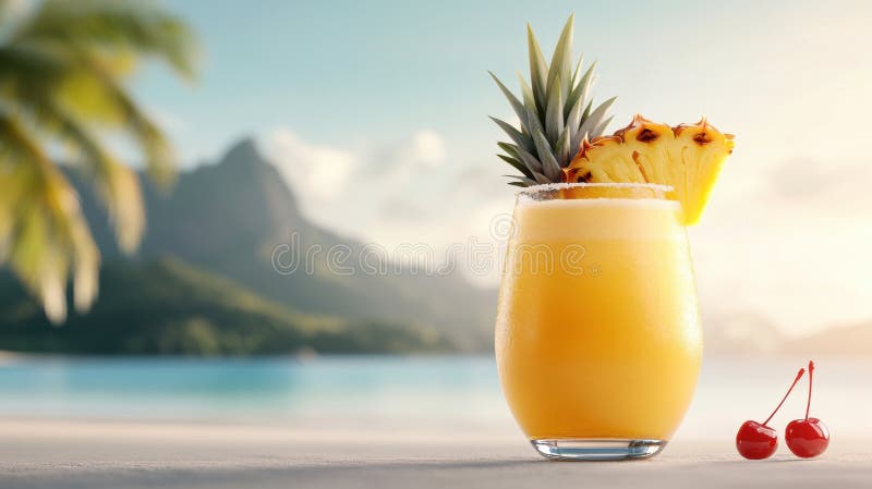 Tropical Drink Art, Tropical Cocktail with Fruit and a Sunny Resort ...