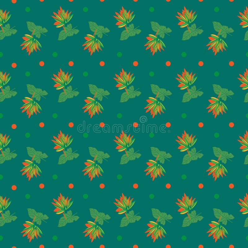 Tropical Elements-Flowers in Bloom Seamless Repeat Pattern Background ...