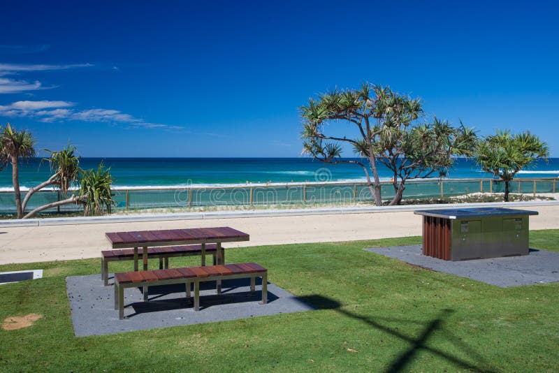 Tropical Esplanade Picnic Area Stock Photo - Image of clouds, holidays ...