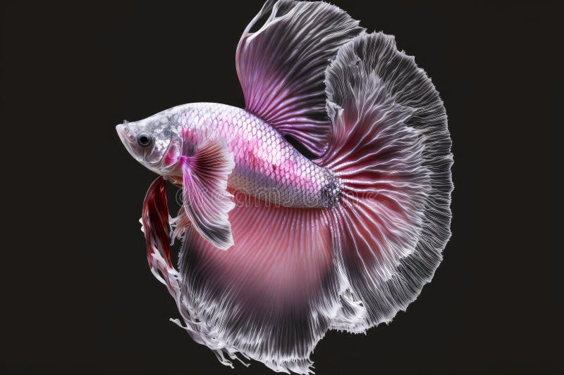 Tropical Expensive Betta Fish with Silver Pink Scales Stock ...
