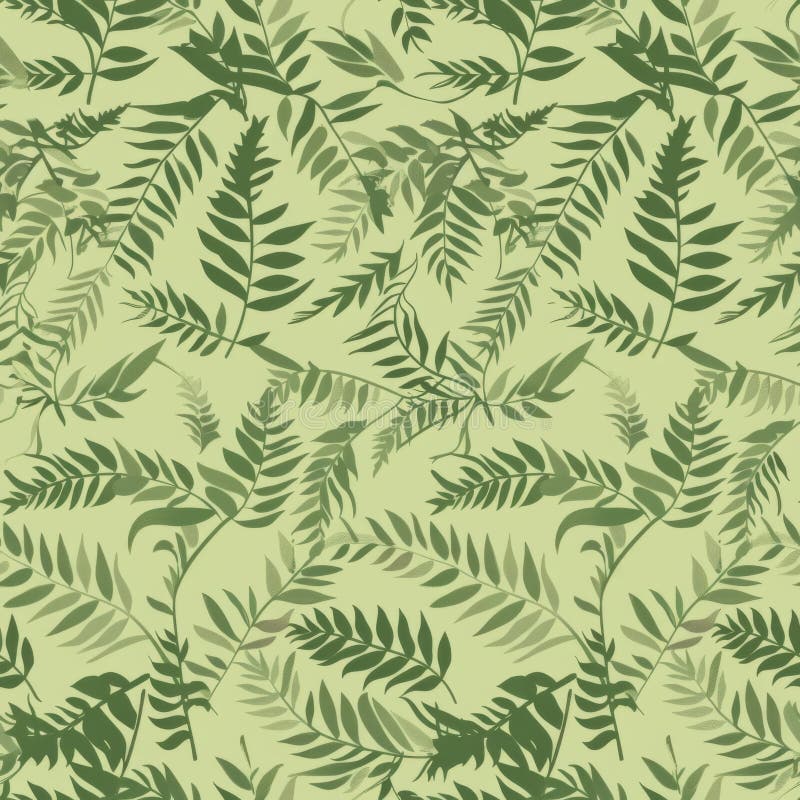 Tropical Fern Leaves Pattern in Shades of Green Stock Image - Image of garden, decor: 315289287