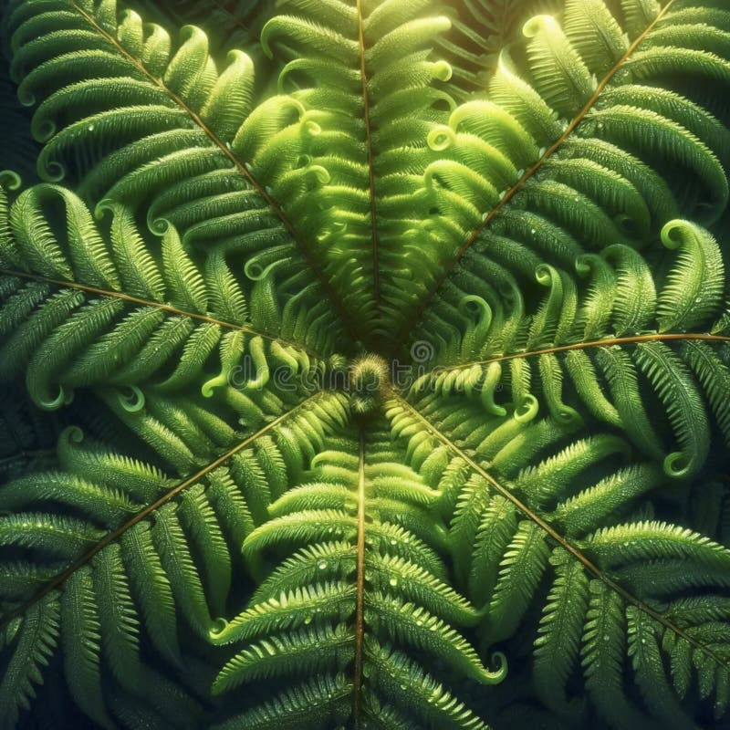 A Tropical Fern Macro, Ai Generated Image Stock Image - Image of ...