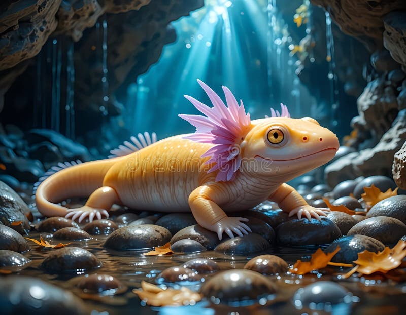 Tropical fish axolotl stock image. Image of playful - 390273235