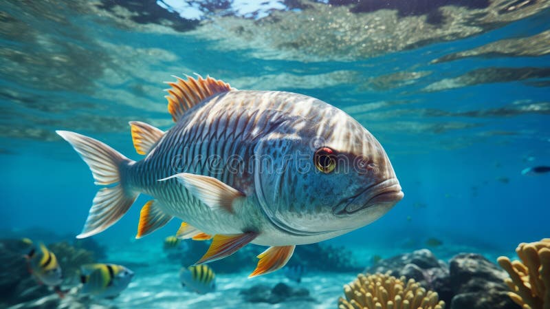 Tropical Fish on Coral Reef. Beautiful Underwater World with Corals and ...