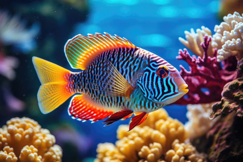 Tropical Fish Flourish in the Depths of the Ocean. AI Generated Stock ...