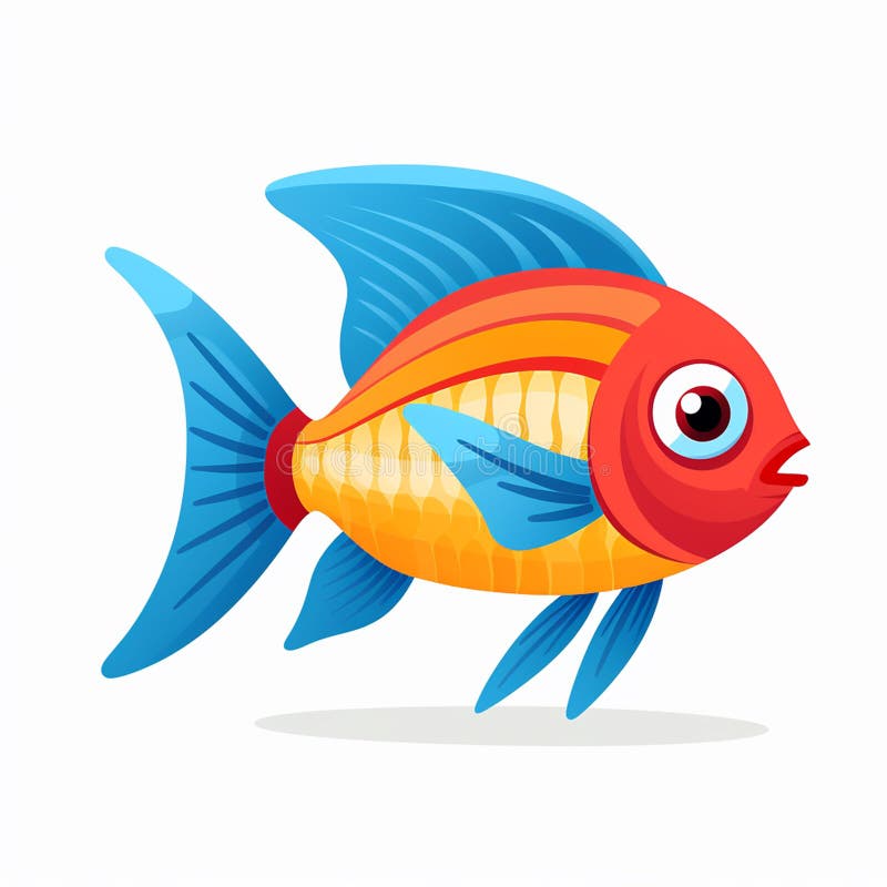 Tropical Fish Illustrations for Kids Coloring Books Stock Illustration ...