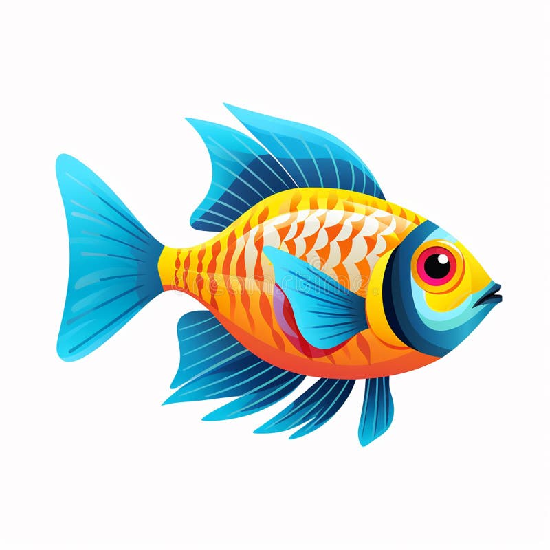 Tropical Fish Illustrations for Kids Coloring Books Stock Illustration ...