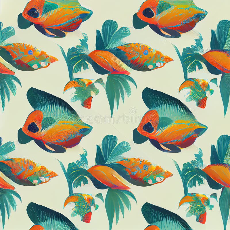 Tropical Fish Pattern #1 stock illustration. Illustration of design ...
