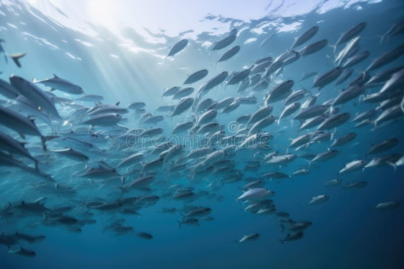 Tropical Fish School Swimming in Clear Ocean Waters Stock Illustration ...