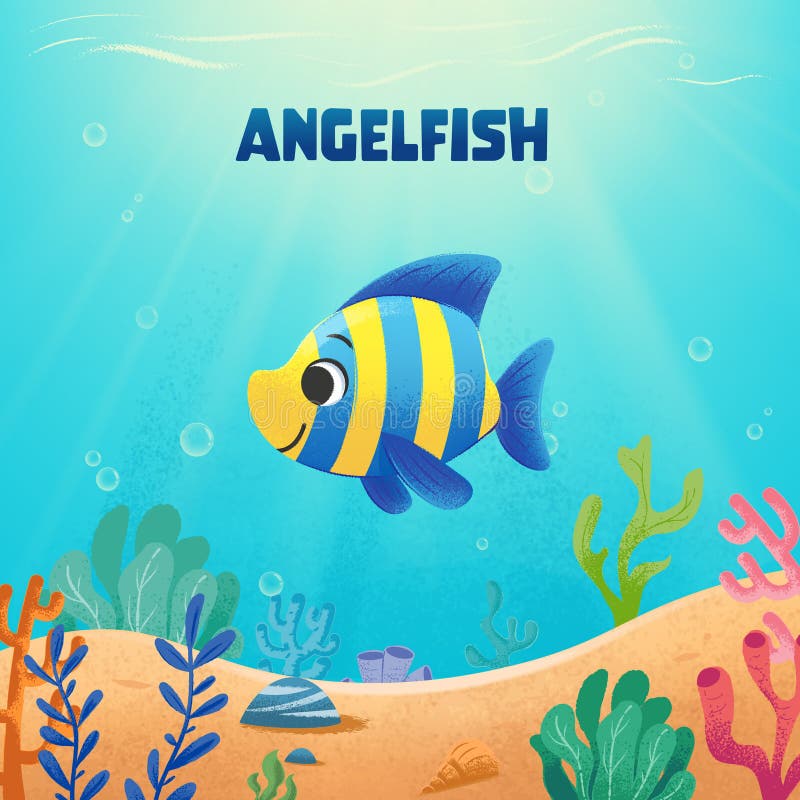 Tropical Fish in the Underwater Landscape Stock Vector - Illustration ...