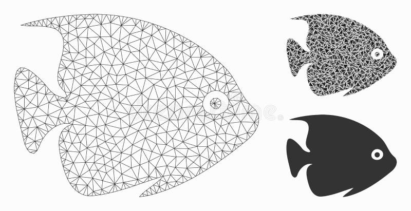 Tropical Fish Vector Mesh 2D Model and Triangle Mosaic Icon Stock ...