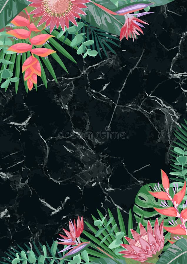 Tropical Flower Angular Background Stock Vector - Illustration of ...