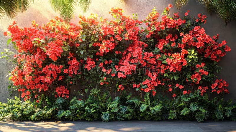 Tropical Flower Hedge Plants that Creep Stock Illustration ...