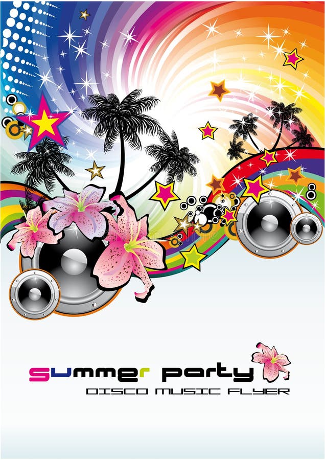 Flower Musical Border Greeting Card Stock Illustration - Illustration ...