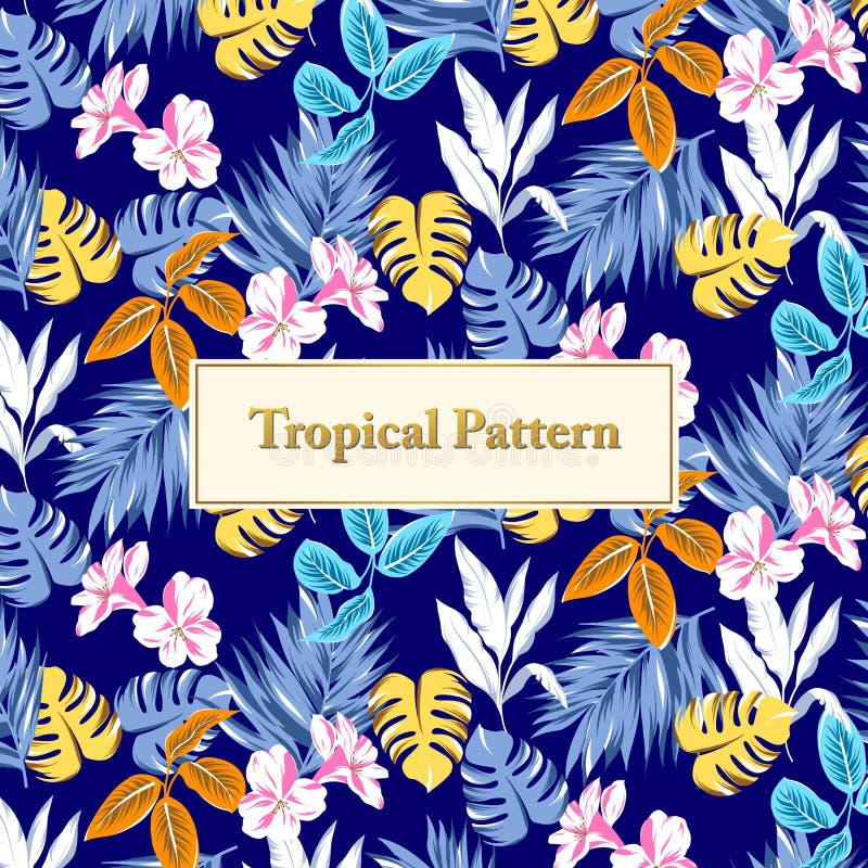 251. Tropical Flower Seamless Pattern Stock Vector - Illustration of ...