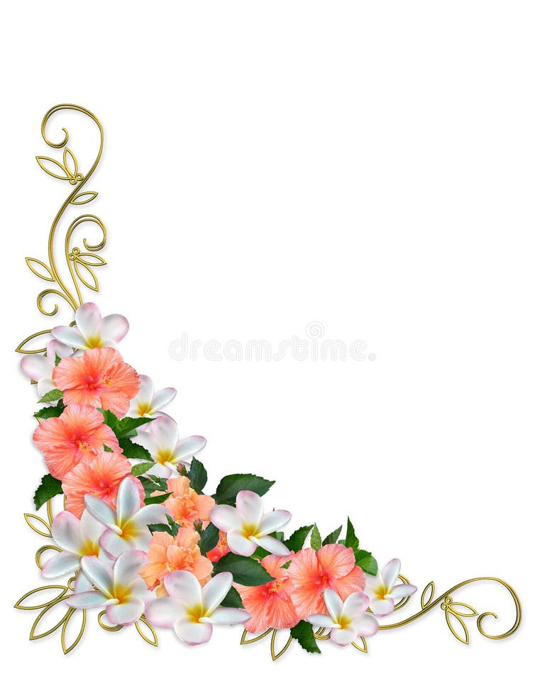 Tropical Flowers Corner Design Stock Illustrations – 1,234 Tropical ...