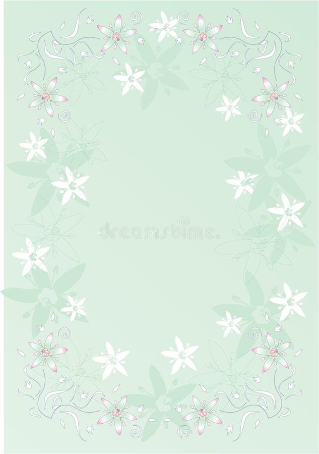 Aqua floral grunge border stock illustration. Illustration of tiki ...