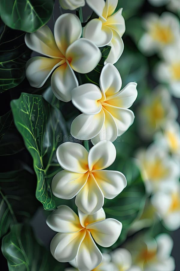 Tropical Flowers Garlands. Selective Focus Stock Illustration ...