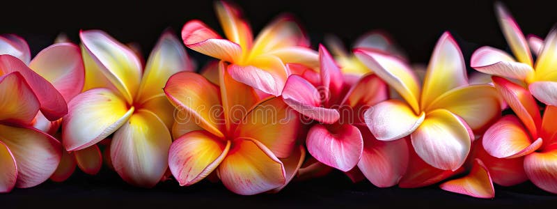 Tropical Flowers Garlands. Selective Focus Stock Illustration ...
