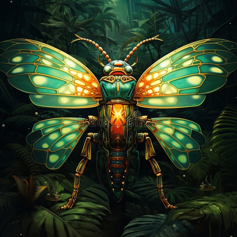 Tropical Flying Insect on Dark Background. Stock Image - Image of ...