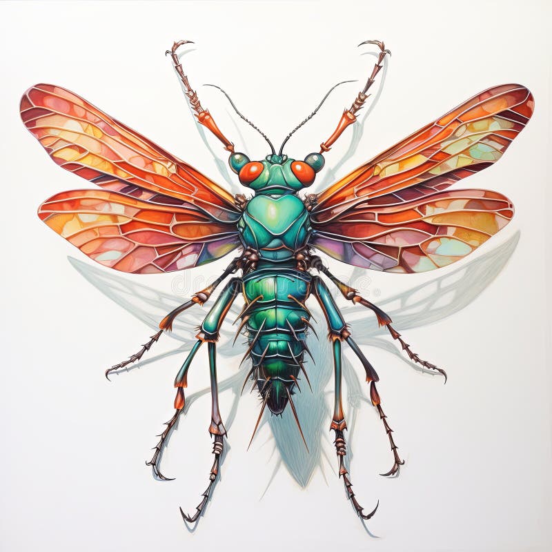 Tropical Flying Insect on White Background. Stock Photo - Image of ...