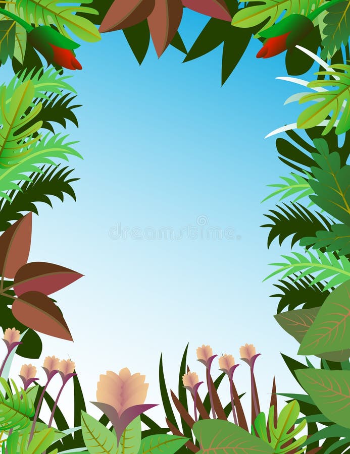Tropical Background with Bamboo Frame Stock Vector - Illustration of ...