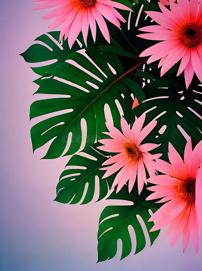 Tropical Forest Drawing in Pastel Tones. Stock Illustration ... Tropical Forest Drawing in Pastel Tones. Stock Illustration ...