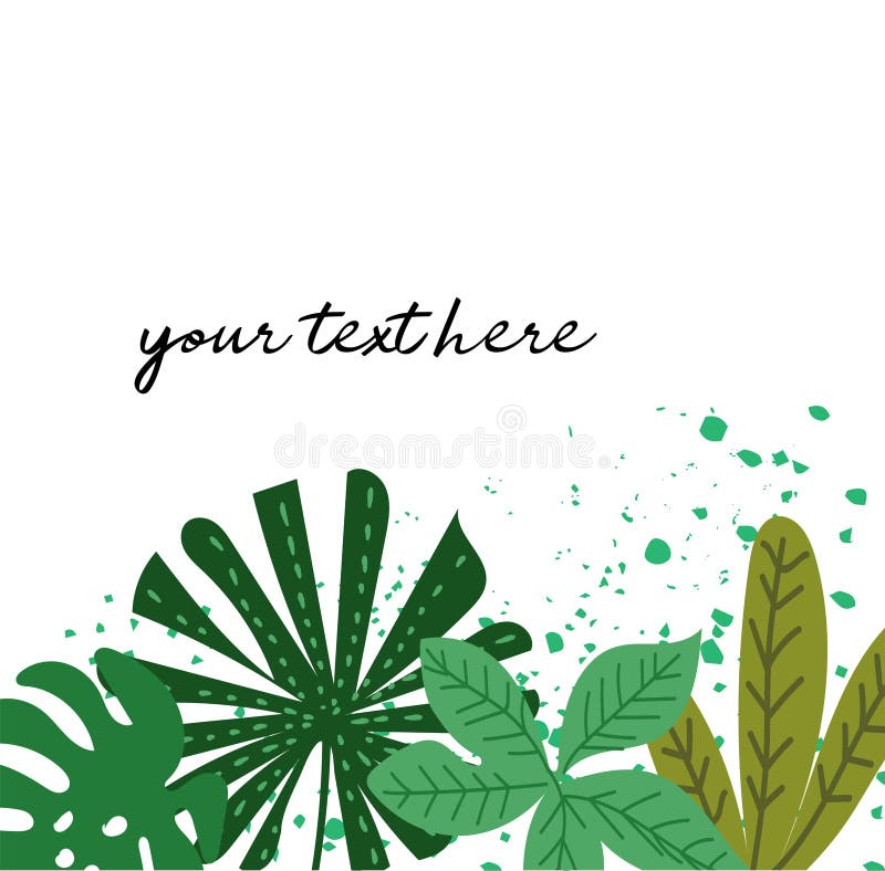 Tropical Forest Leaves and Flowers Collection Stock Vector ...