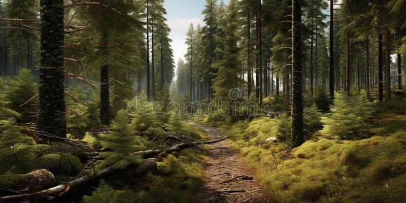 Tropical Forest View with Tree Tall and Soil Roadway Background Stock ...