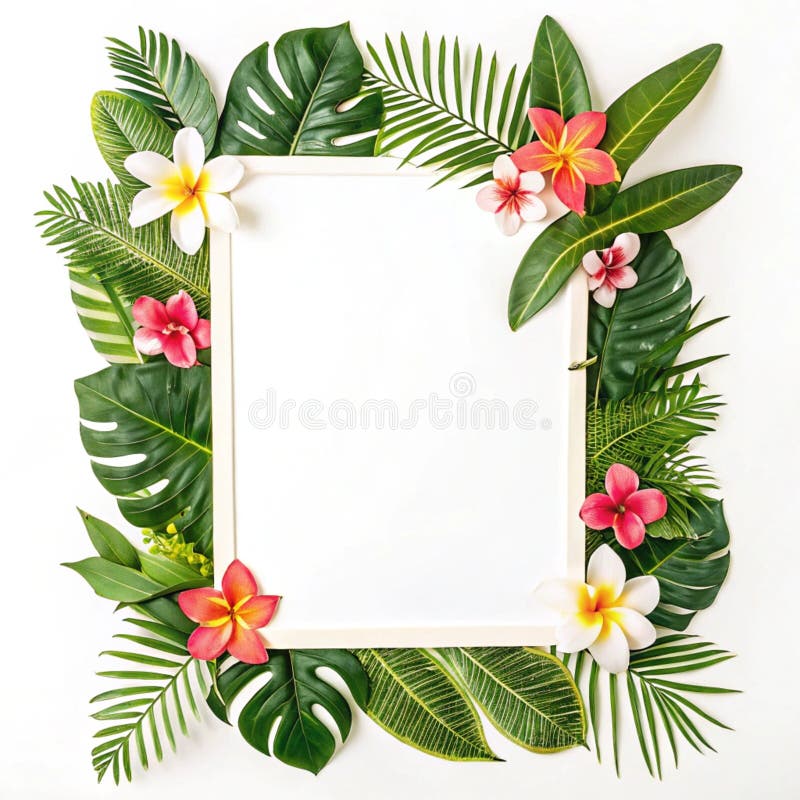 Tropical Frame on Transparent Background Stock Illustration ...