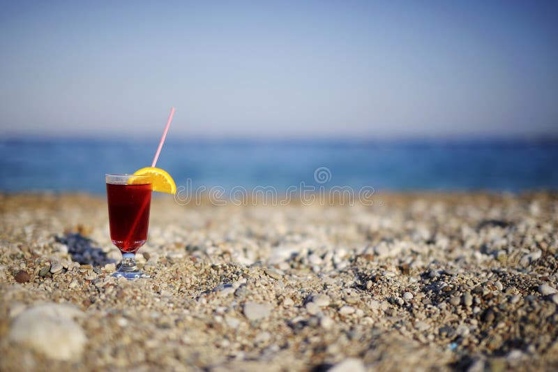 Tropical Fresh Juice on a Beach Stock Image - Image of colorful ...