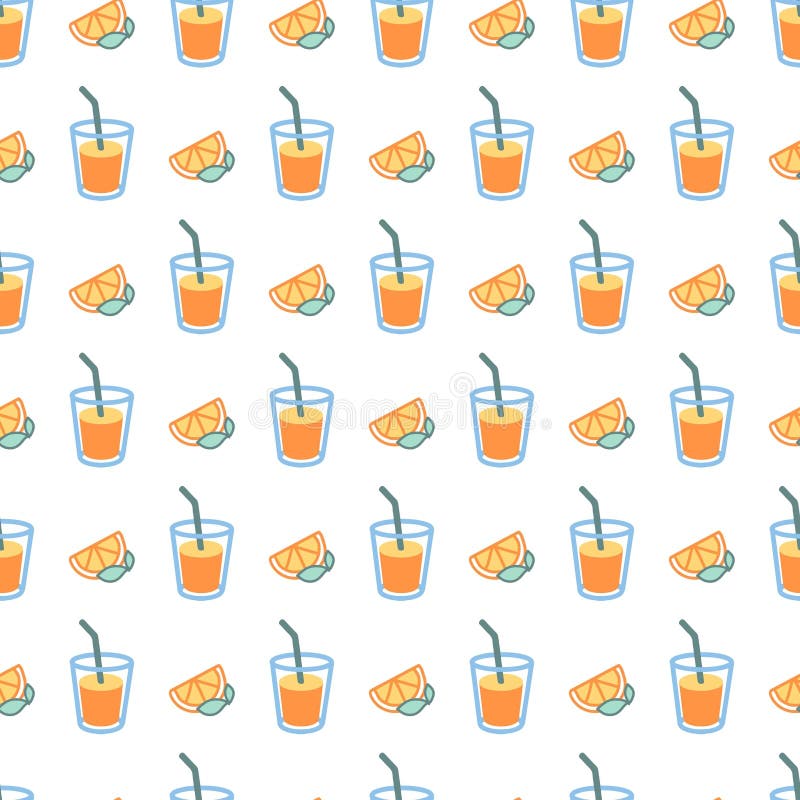 Fun Sweet Tropical Fresh Summer Citrus Fresh Drink Pattern Stock ...