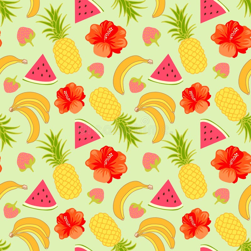 Tropical fruit background stock vector. Illustration of background ...