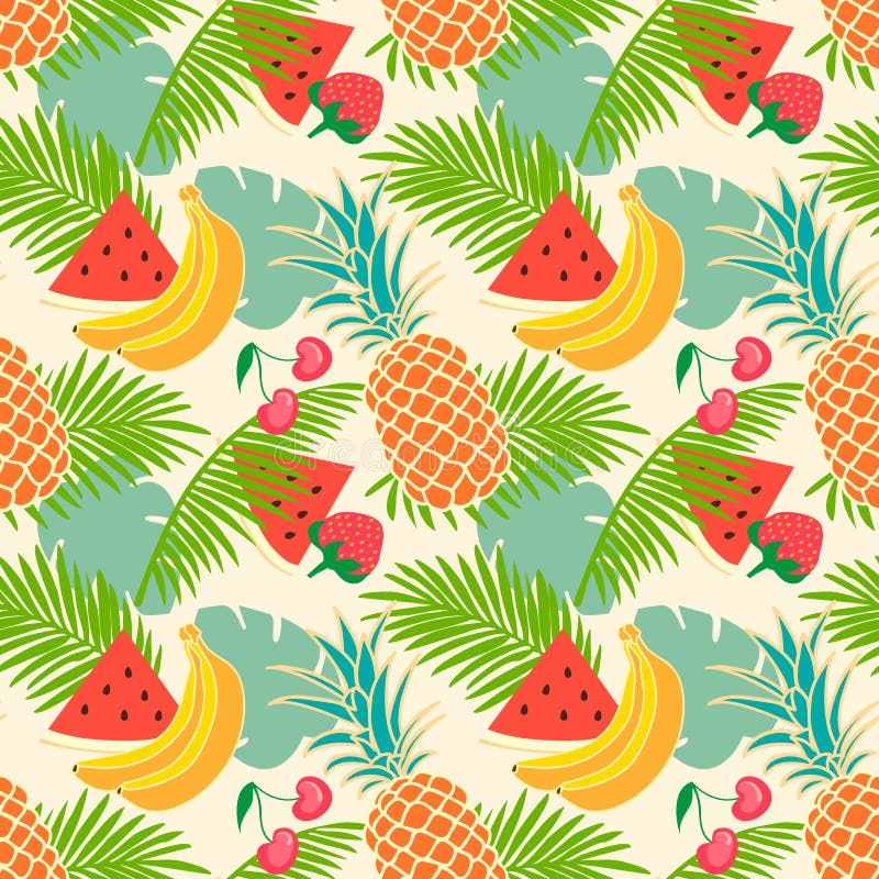 Tropical fruit background stock vector. Illustration of fresh - 85862770