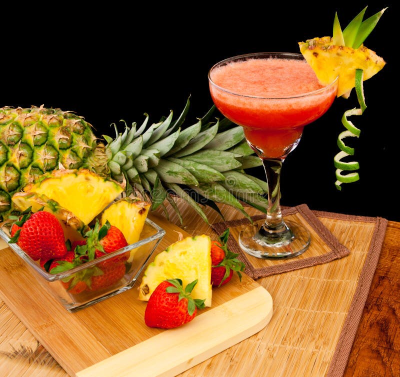 Tropical fruit cocktail stock image. Image of girly, hour - 24145283