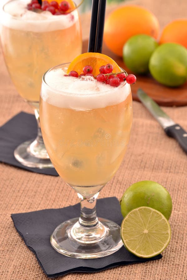 Tropical fruit cocktail. stock photo. Image of summer - 41203164