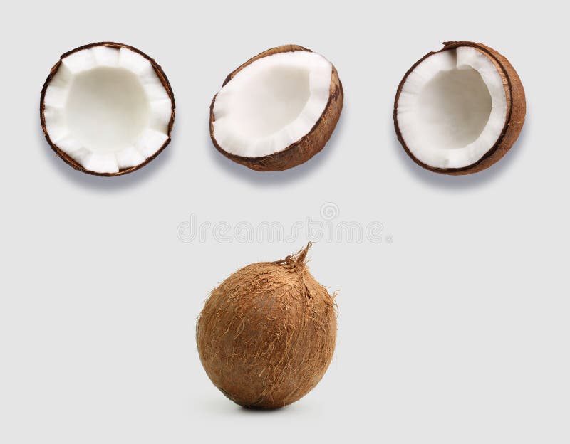 Half of coconut isolated stock photo. Image of fresh - 47576536