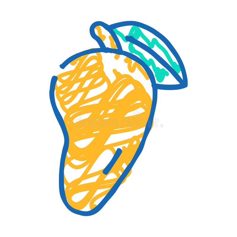 Tropical Fruit Mango Icon Doodle Illustration Stock Illustration ...