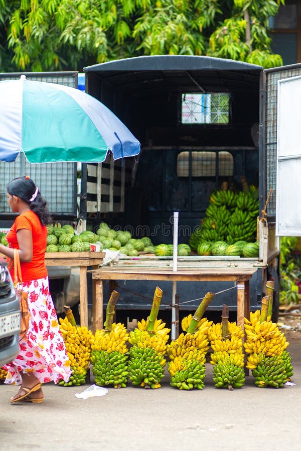 A Street Vendor Sells Fresh Lettuce from a Cart on the Street Editorial ...