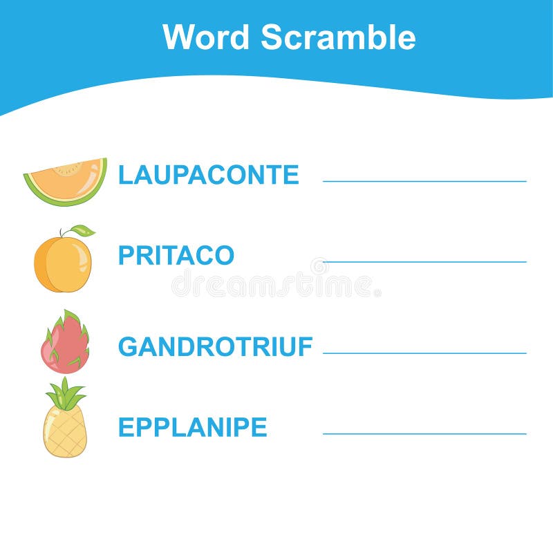 Tropical Fruit Word Scramble for Preschool. Tropical Fruit Worksheet ...