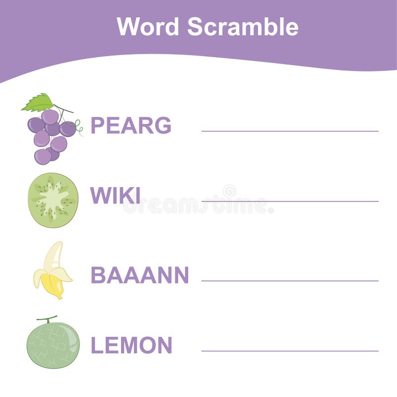 Tropical Fruit Word Scramble for Preschool. Tropical Fruit Worksheet ...